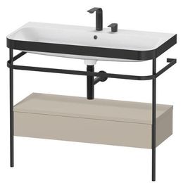 Duravit Happy D.2 Plus c-bonded Set mit Metallkonsole und Schubkasten Taupe Seidenmatt 975x490x850 m HP4743E6060