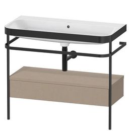 Duravit Happy D.2 Plus c-bonded Set mit Metallkonsole und Schubkasten Leinen Matt 975x490x850 mm - H HP4743N7575