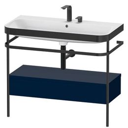 Duravit Happy D.2 Plus c-bonded Set mit Metallkonsole und Schubkasten Nachtblau Seidenmatt 975x490x8 HP4743E9898