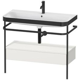 Duravit Happy D.2 Plus c-bonded Set mit Metallkonsole und Schubkasten Nordic Wei&szlig; Seidenmatt 975x490 HP4743O3939