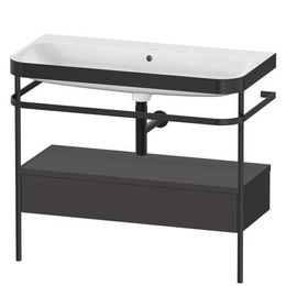 Duravit Happy D.2 Plus c-bonded Set mit Metallkonsole und Schubkasten Graphit Supermatt 975x490x850 HP4743N8080