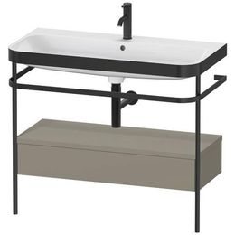 Duravit Happy D.2 Plus c-bonded Set mit Metallkonsole und Schubkasten Stein Grau Seidenmatt 975x490x HP4743O9292