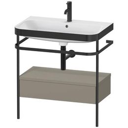 Duravit Happy D.2 Plus c-bonded Set mit Metallkonsole und Schubkasten Stein Grau Seidenmatt 775x490x HP4742O9292