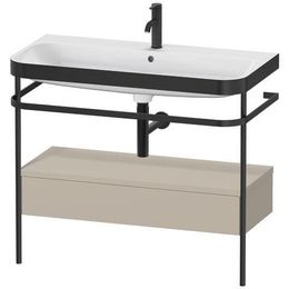 Duravit Happy D.2 Plus c-bonded Set mit Metallkonsole und Schubkasten Taupe Seidenmatt 975x490x850 m HP4743O6060