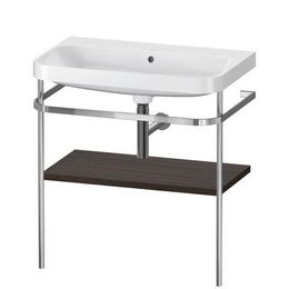 Duravit Happy D.2 Plus c-shaped Set mit Metallkonsole Nussbaum geb&uuml;rstet Matt 775x490x850 mm - HP483 HP4837N6969