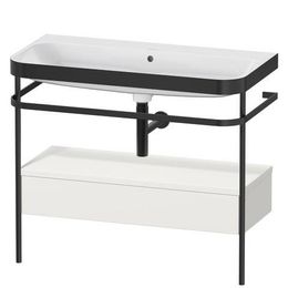Duravit Happy D.2 Plus c-bonded Set mit Metallkonsole und Schubkasten Nordic Wei&szlig; Seidenmatt 975x490 HP4743N3939