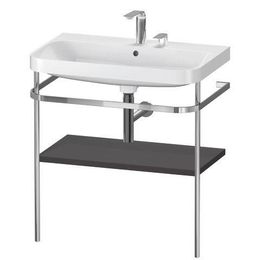 Duravit Happy D.2 Plus c-shaped Set mit Metallkonsole Graphit Supermatt 775x490x850 mm - HP4837E8080 HP4837E8080