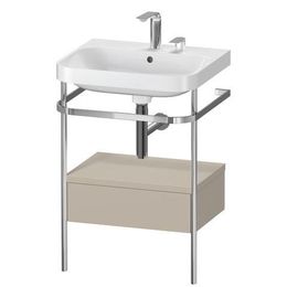 Duravit Happy D.2 Plus c-shaped Set mit Metallkonsole und Schubkasten Taupe Seidenmatt 575x490x850 m HP4840E6060