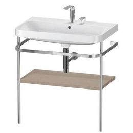 Duravit Happy D.2 Plus c-shaped Set mit Metallkonsole Leinen Matt 775x490x850 mm - HP4837E7575 HP4837E7575