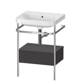 Duravit Happy D.2 Plus c-shaped Set mit Metallkonsole und Schubkasten Graphit Supermatt 575x490x850 HP4840N8080