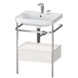Duravit Happy D.2 Plus c-shaped Set mit Metallkonsole und Schubkasten Nordic Wei&szlig; Seidenmatt 575x490 HP4840E3939