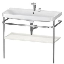 Duravit Happy D.2 Plus c-shaped Set mit Metallkonsole Nordic Wei&szlig; Seidenmatt 975x490x850 mm - HP4838 HP4838E3939