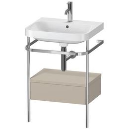 Duravit Happy D.2 Plus c-shaped Set mit Metallkonsole und Schubkasten Taupe Seidenmatt 575x490x850 m HP4840O6060