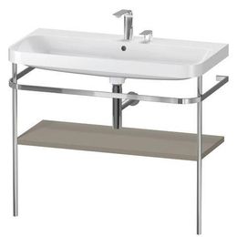 Duravit Happy D.2 Plus c-shaped Set mit Metallkonsole Stein Grau Seidenmatt 975x490x850 mm - HP4838E HP4838E9292