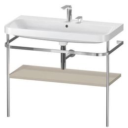 Duravit Happy D.2 Plus c-shaped Set mit Metallkonsole Taupe Seidenmatt 975x490x850 mm - HP4838E6060 HP4838E6060
