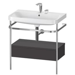 Duravit Happy D.2 Plus c-shaped Set mit Metallkonsole und Schubkasten Graphit Supermatt 775x490x850 HP4842E8080