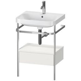 Duravit Happy D.2 Plus c-shaped Set mit Metallkonsole und Schubkasten Nordic Wei&szlig; Seidenmatt 575x490 HP4840O3939