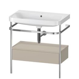 Duravit Happy D.2 Plus c-shaped Set mit Metallkonsole und Schubkasten Taupe Seidenmatt 775x490x850 m HP4842N6060