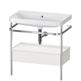 Duravit Happy D.2 Plus c-shaped Set mit Metallkonsole und Schubkasten Nordic Wei&szlig; Seidenmatt 775x490 HP4842N3939
