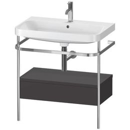 Duravit Happy D.2 Plus c-shaped Set mit Metallkonsole und Schubkasten Graphit Supermatt 775x490x850 HP4842O8080