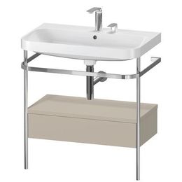 Duravit Happy D.2 Plus c-shaped Set mit Metallkonsole und Schubkasten Taupe Seidenmatt 775x490x850 m HP4842E6060