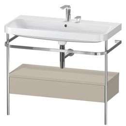 Duravit Happy D.2 Plus c-shaped Set mit Metallkonsole und Schubkasten Taupe Seidenmatt 975x490x850 m HP4843E6060