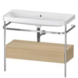 Duravit Happy D.2 Plus c-shaped Set mit Metallkonsole und Schubkasten Mediterrane Eiche Matt 975x490 HP4843N7171