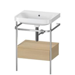 Duravit Happy D.2 Plus c-shaped Set mit Metallkonsole und Schubkasten Mediterrane Eiche Matt 575x490 HP4840N7171