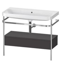 Duravit Happy D.2 Plus c-shaped Set mit Metallkonsole und Schubkasten Graphit Supermatt 975x490x850 HP4843N8080