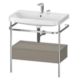 Duravit Happy D.2 Plus c-shaped Set mit Metallkonsole und Schubkasten Stein Grau Seidenmatt 775x490x HP4842E9292
