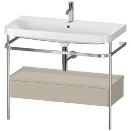 Duravit Happy D.2 Plus c-shaped Set mit Metallkonsole und Schubkasten Taupe Seidenmatt 975x490x850 m HP4843O6060