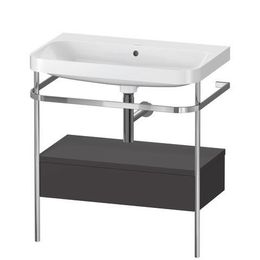 Duravit Happy D.2 Plus c-shaped Set mit Metallkonsole und Schubkasten Graphit Supermatt 775x490x850 HP4842N8080