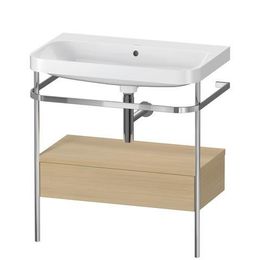 Duravit Happy D.2 Plus c-shaped Set mit Metallkonsole und Schubkasten Mediterrane Eiche Matt 775x490 HP4842N7171