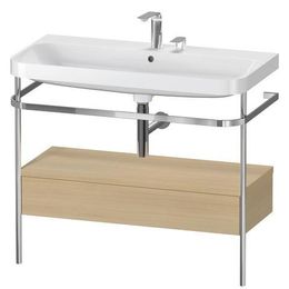 Duravit Happy D.2 Plus c-shaped Set mit Metallkonsole und Schubkasten Mediterrane Eiche Matt 975x490 HP4843E7171