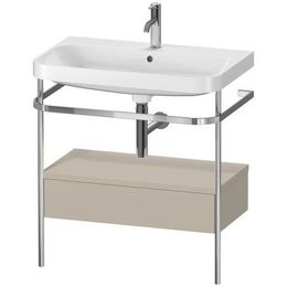 Duravit Happy D.2 Plus c-shaped Set mit Metallkonsole und Schubkasten Taupe Seidenmatt 775x490x850 m HP4842O6060