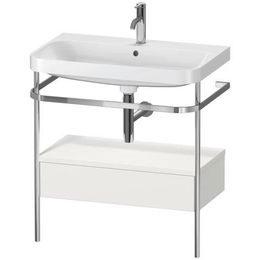 Duravit Happy D.2 Plus c-shaped Set mit Metallkonsole und Schubkasten Nordic Wei&szlig; Seidenmatt 775x490 HP4842O3939
