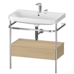 Duravit Happy D.2 Plus c-shaped Set mit Metallkonsole und Schubkasten Mediterrane Eiche Matt 775x490 HP4842E7171