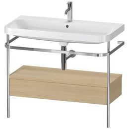 Duravit Happy D.2 Plus c-shaped Set mit Metallkonsole und Schubkasten Mediterrane Eiche Matt 975x490 HP4843O7171