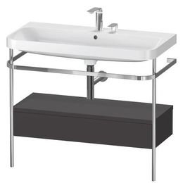 Duravit Happy D.2 Plus c-shaped Set mit Metallkonsole und Schubkasten Graphit Supermatt 975x490x850 HP4843E8080