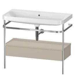 Duravit Happy D.2 Plus c-shaped Set mit Metallkonsole und Schubkasten Taupe Seidenmatt 975x490x850 m HP4843N6060