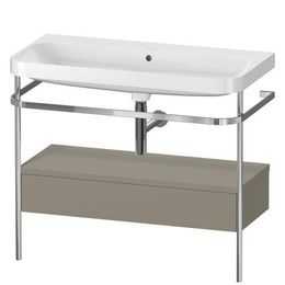 Duravit Happy D.2 Plus c-shaped Set mit Metallkonsole und Schubkasten Stein Grau Seidenmatt 975x490x HP4843N9292