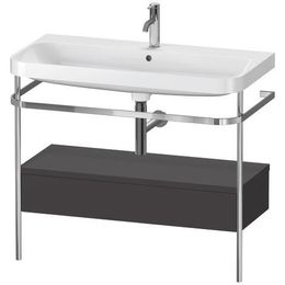 Duravit Happy D.2 Plus c-shaped Set mit Metallkonsole und Schubkasten Graphit Supermatt 975x490x850 HP4843O8080