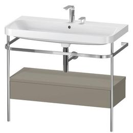 Duravit Happy D.2 Plus c-shaped Set mit Metallkonsole und Schubkasten Stein Grau Seidenmatt 975x490x HP4843E9292