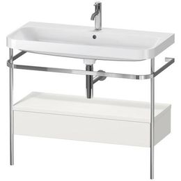 Duravit Happy D.2 Plus c-shaped Set mit Metallkonsole und Schubkasten Nordic Wei&szlig; Seidenmatt 975x490 HP4843O3939