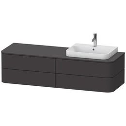Duravit Happy D.2 Plus Konsolenwaschtischunterbau wandh&auml;ngend Graphit Supermatt 1600x550x408 mm - HP HP4963R8080