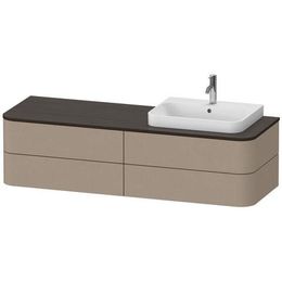 Duravit Happy D.2 Plus Konsolenwaschtischunterbau wandh&auml;ngend Leinen Matt 1600x550x408 mm - HP4963R7 HP4963R7575