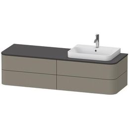 Duravit Happy D.2 Plus Konsolenwaschtischunterbau wandh&auml;ngend Stein Grau Seidenmatt 1600x550x408 mm HP4963R9292