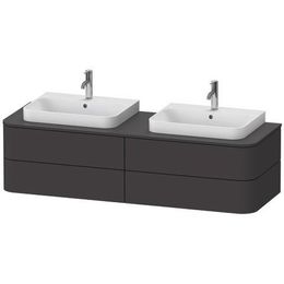 Duravit Happy D.2 Plus Konsolenwaschtischunterbau wandh&auml;ngend Graphit Supermatt 1600x550x408 mm - HP HP4964B8080