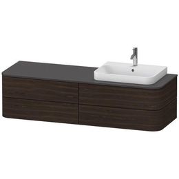 Duravit Happy D.2 Plus Konsolenwaschtischunterbau wandh&auml;ngend Nussbaum geb&uuml;rstet Matt 1600x550x408 m HP4963R6969