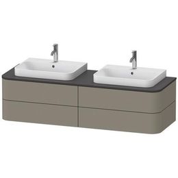Duravit Happy D.2 Plus Konsolenwaschtischunterbau wandh&auml;ngend Stein Grau Seidenmatt 1600x550x408 mm HP4964B9292